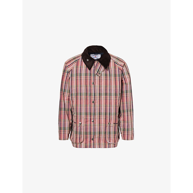 Barbour X Noah Madras Bedale Cotton Jacket In Noah Madras Pink